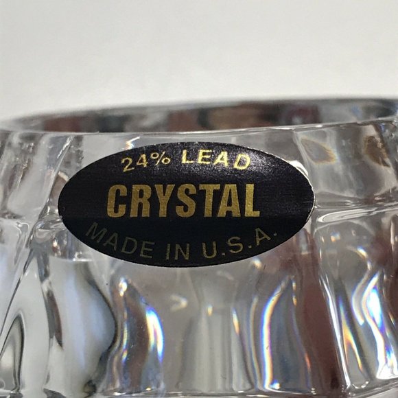 Art | Lead Crystal Glass Diamond Shaped Paperweight Votive Candle ...